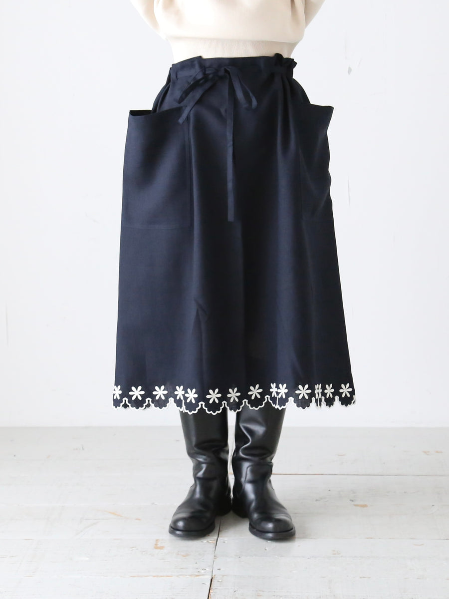 R&D.M.Co- フラワースカラップドローストリングスカート [5695] – CREER